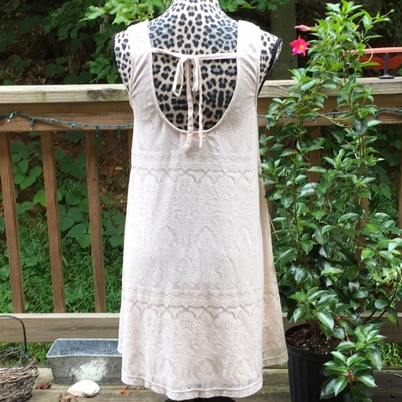 Altar'd State | Dresses | Altairs State Cream Lace Low Dip Tie Back ...